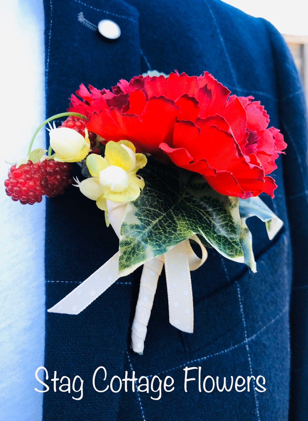Buttonhole Boutonnière Carnation Buttonhole Wedding - Etsy