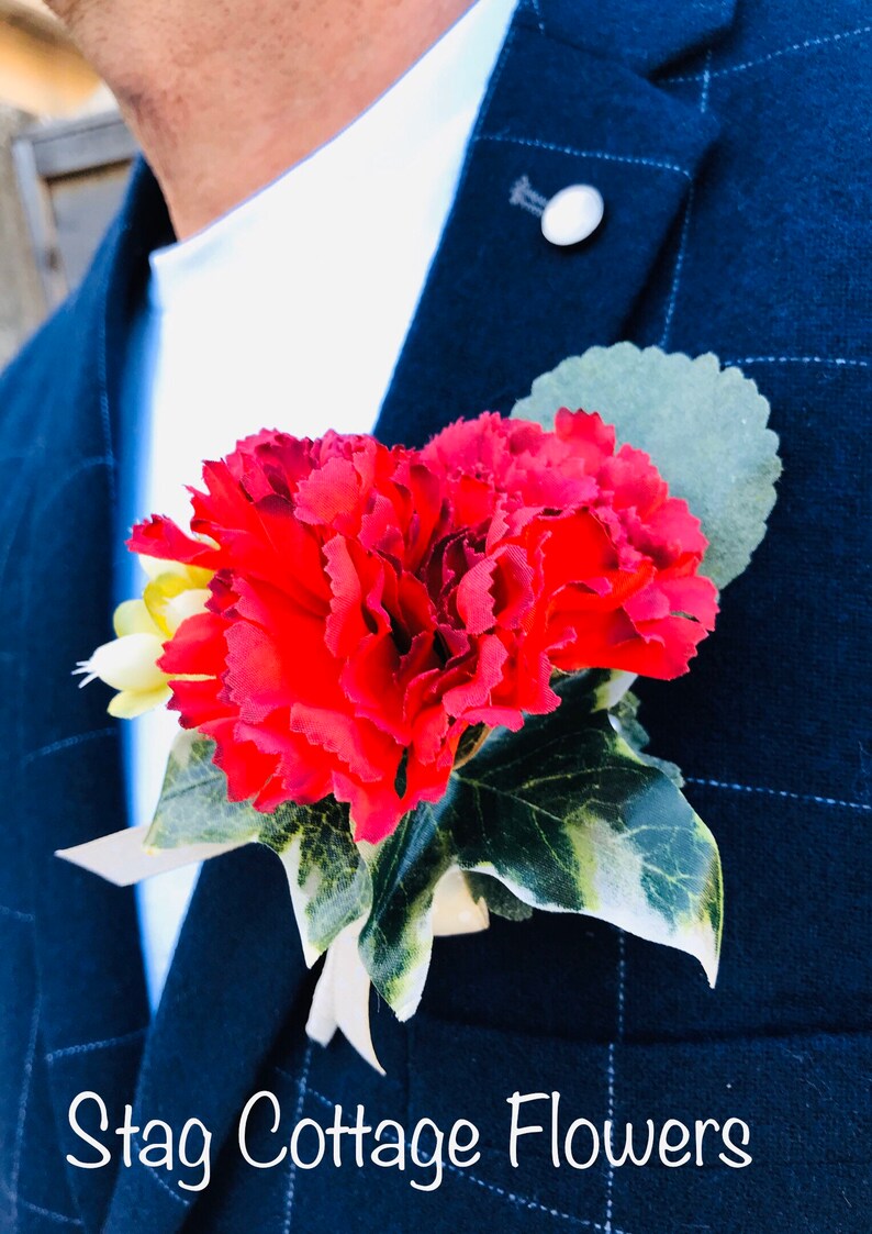 Buttonhole Boutonnière Carnation Buttonhole Wedding - Etsy