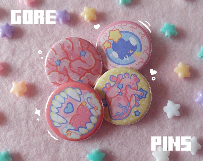 Pastel Candy Gore Pin Buttons - Etsy