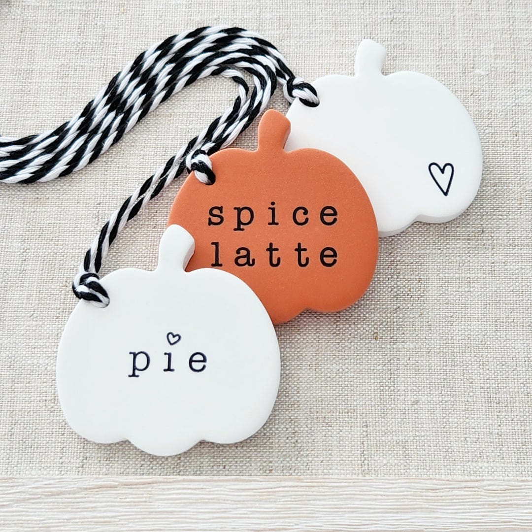 Fall Small Pumpkin Heart Tags | Pumpkin Spiced Latte Coffee Decor ...