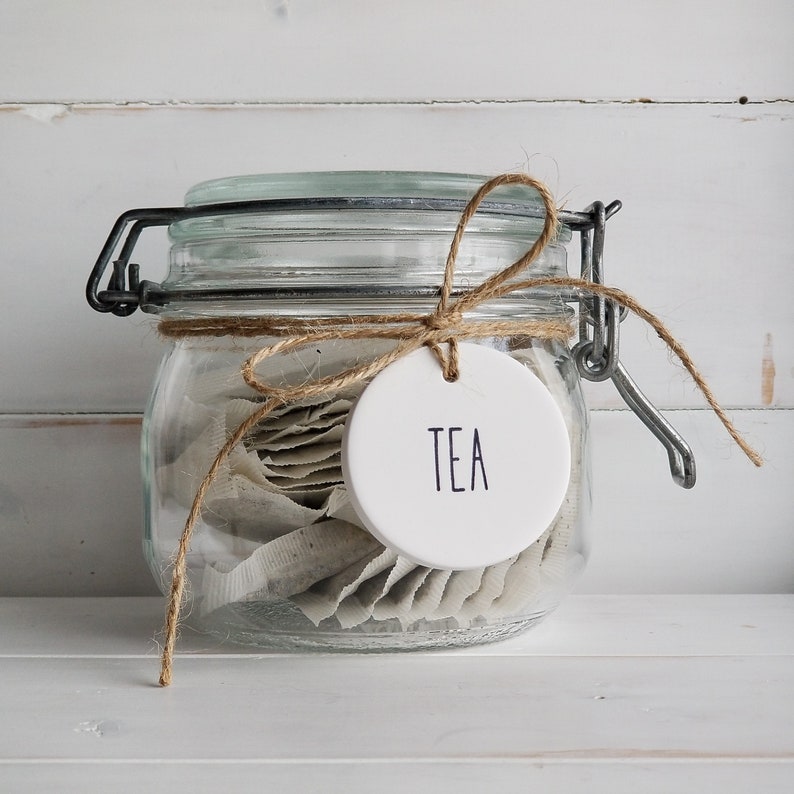 Organize your kitchen pantry jar labels handmade from clay | Etsy