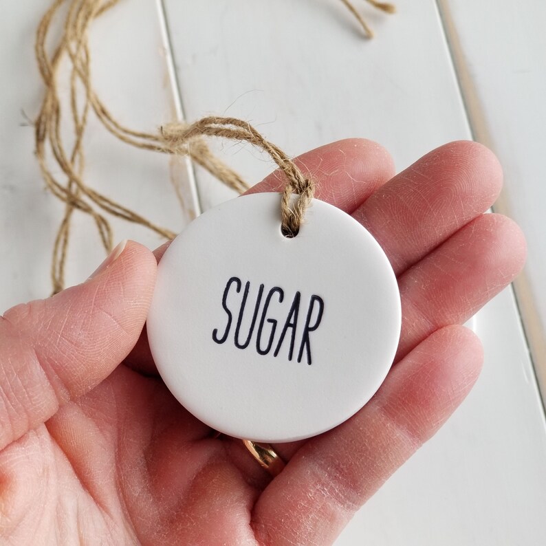 Organize your kitchen pantry jar labels handmade from clay | Etsy