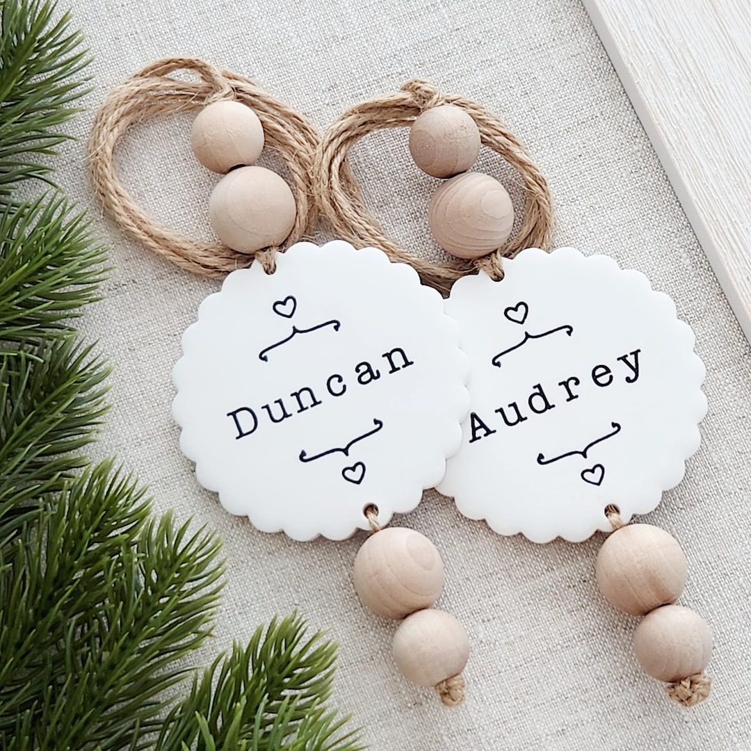 Personalized Name Favor Tags for Christmas, Birthday, Storage Space ...
