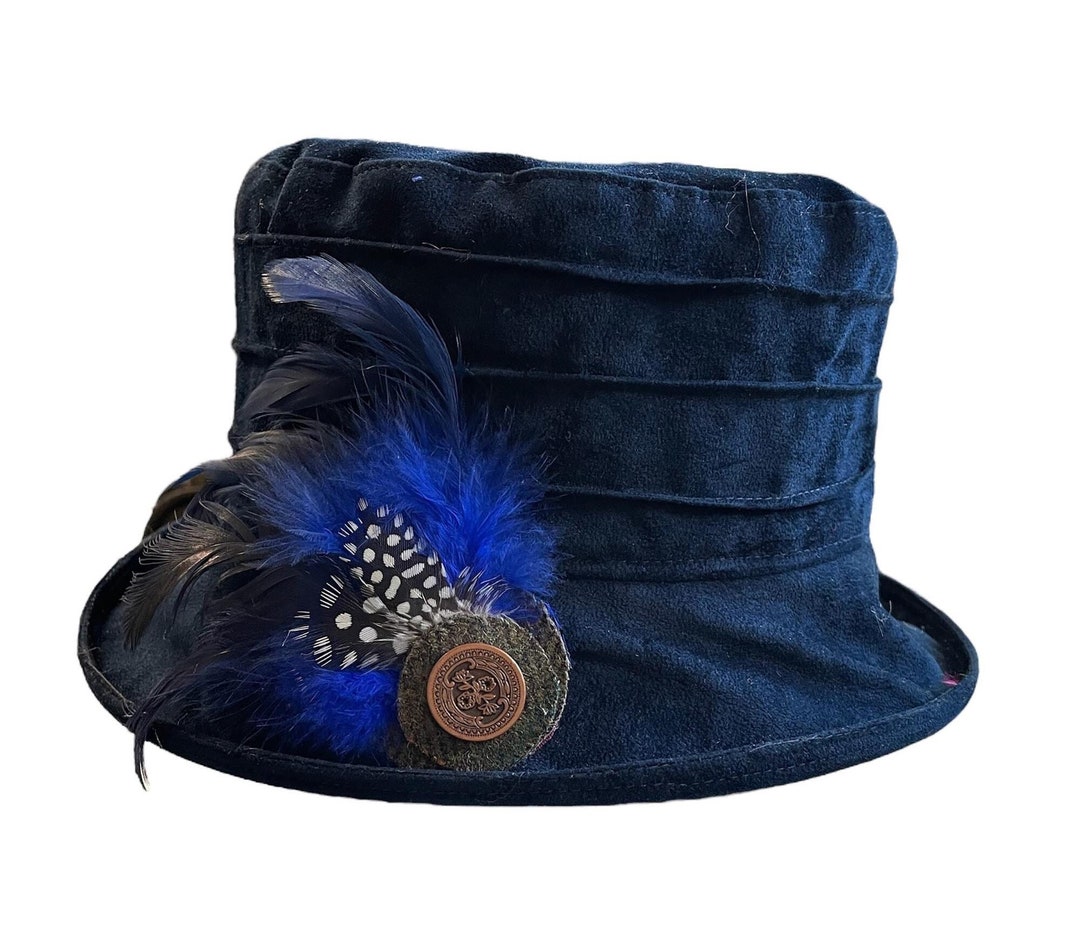 Royal Blue Feather Pin for Your Hat, Jacket & Scarf, Handmade Unisex ...