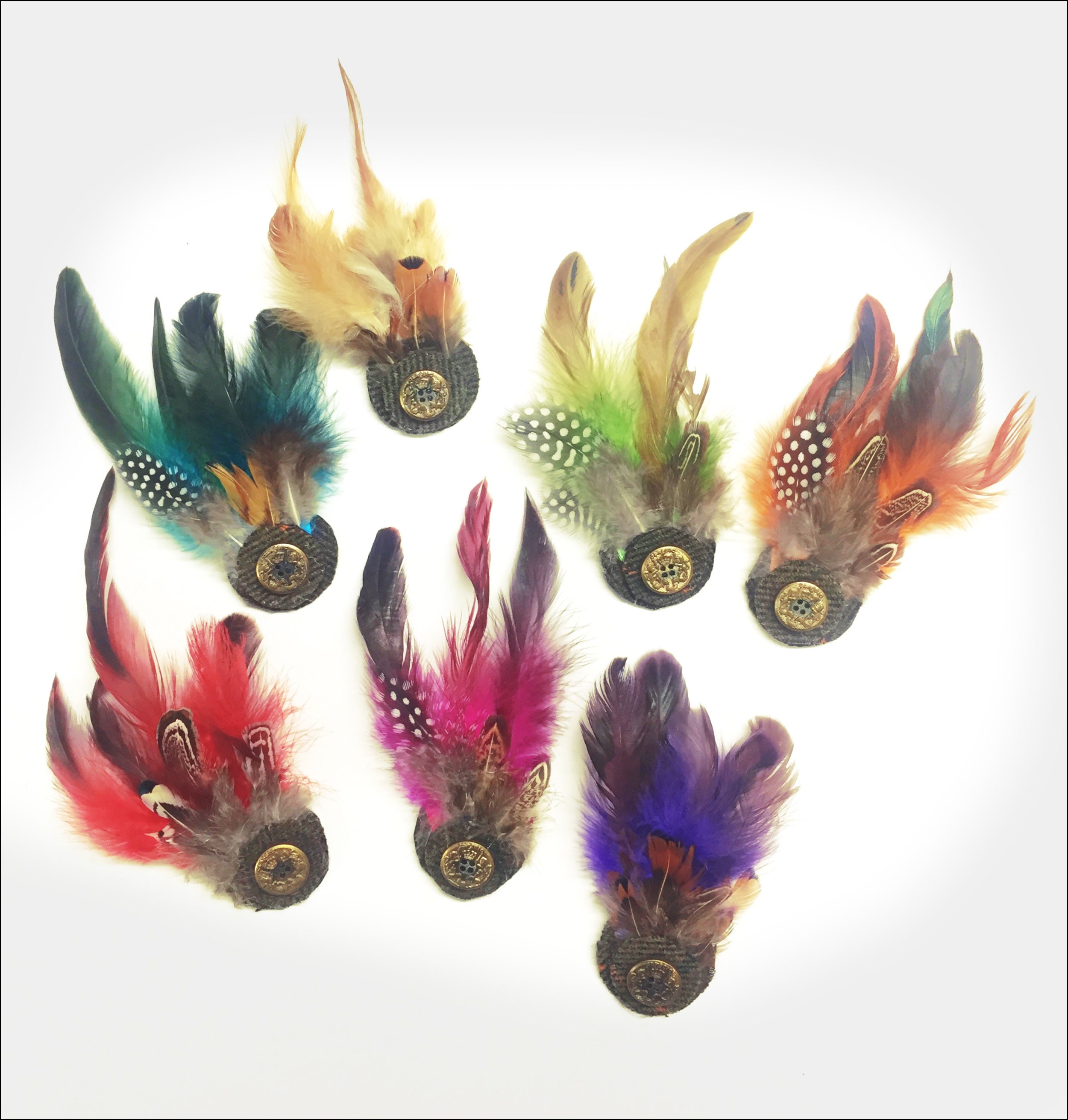 Blue Turquoise Feather Pin for Your Hat Your Jacket & Scarf | Etsy