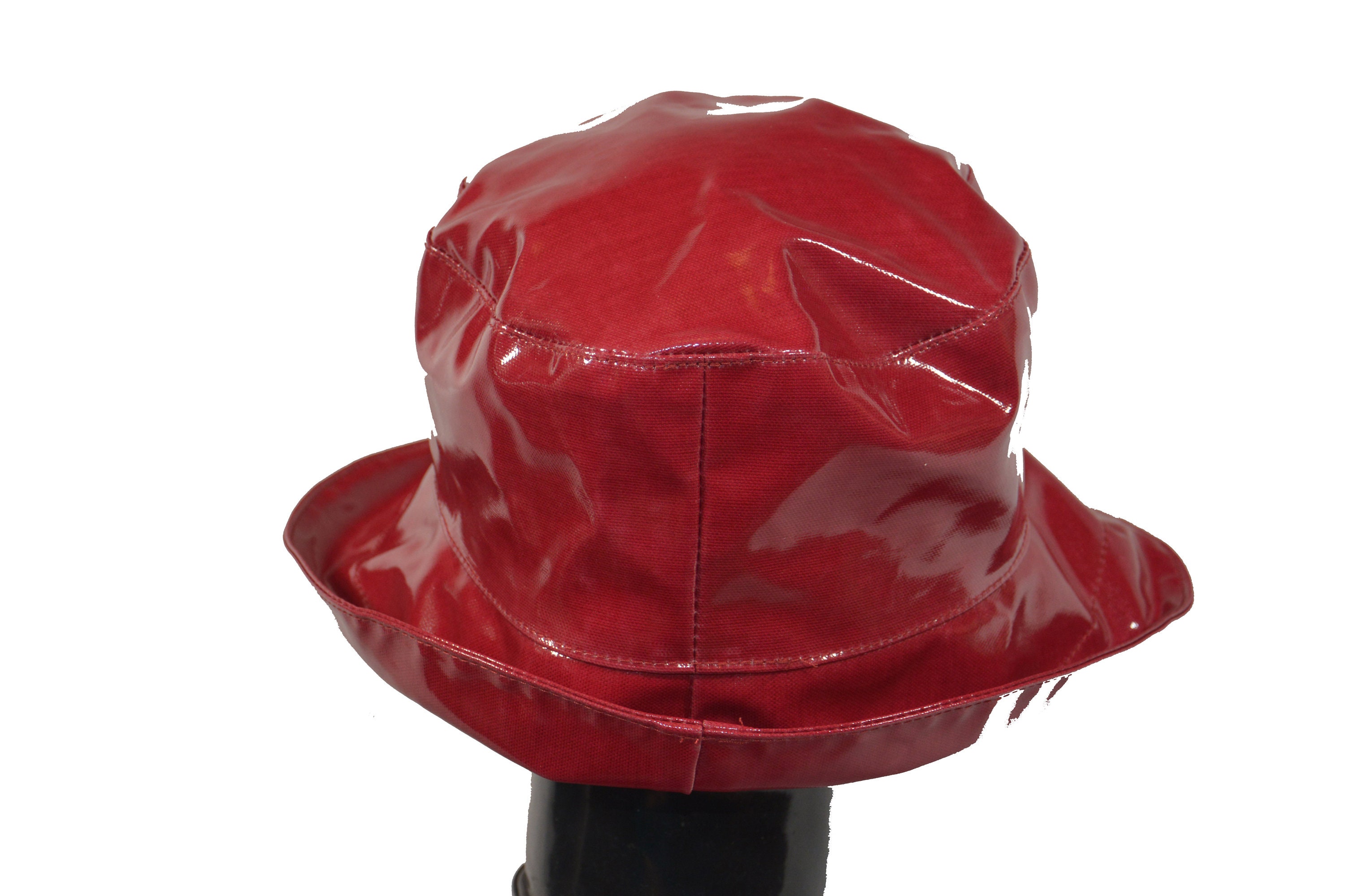 Claret Red Rainhat, Crushable Waterproof Bucket Hat, Wine Colour PVC ...