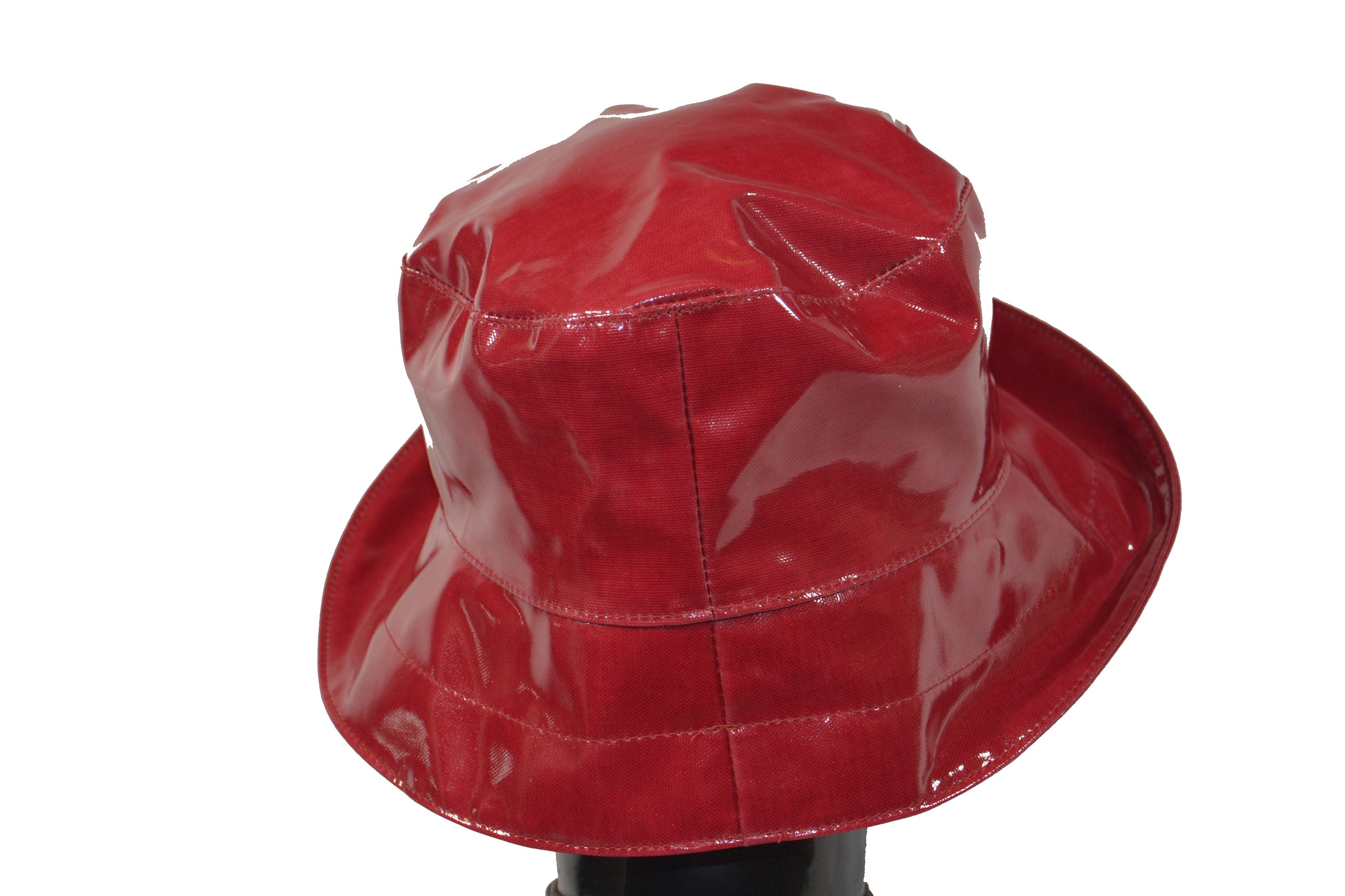 Claret Red Rainhat, Crushable Waterproof Bucket Hat, Wine Colour PVC ...