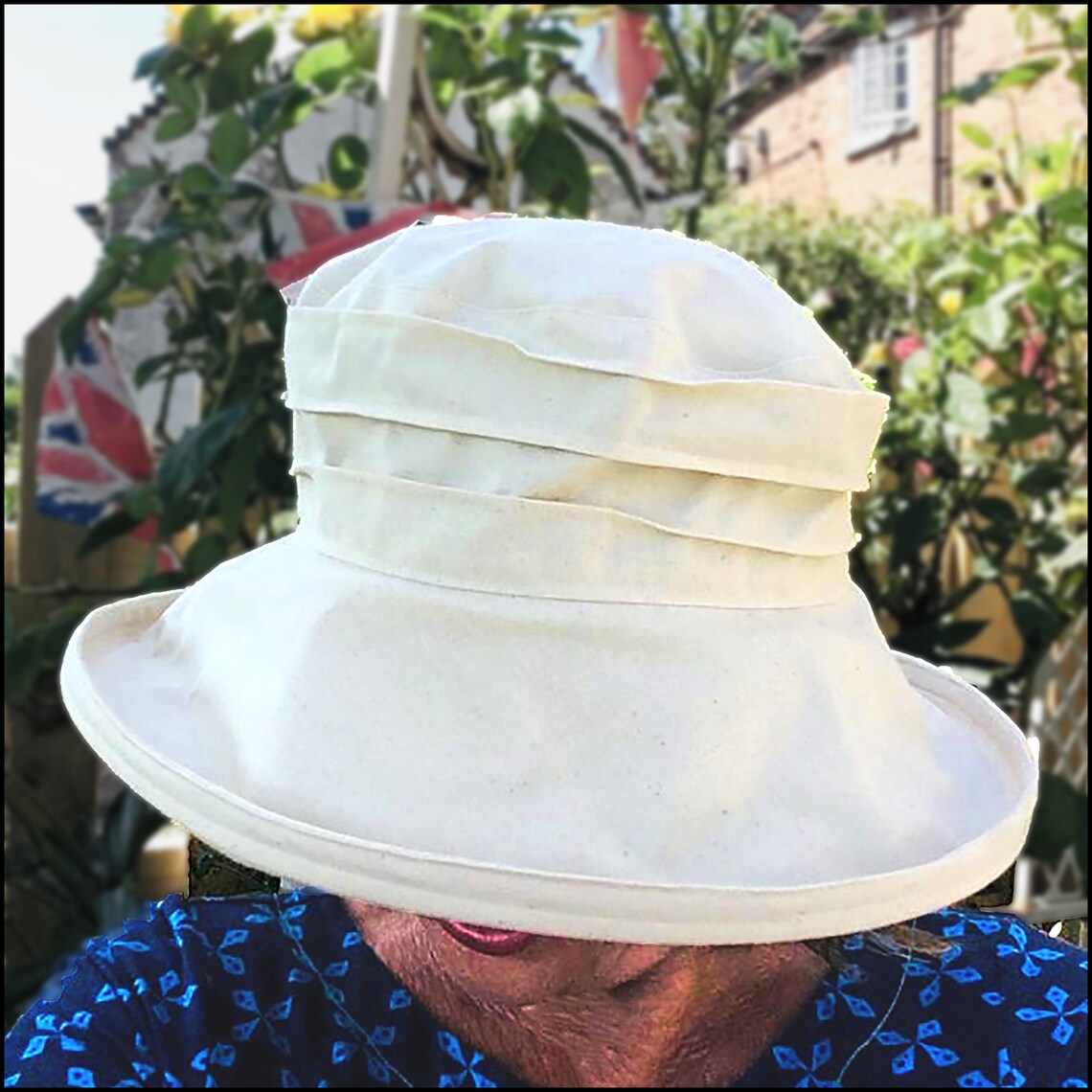 Smart & Simple Cream Sun Hat Women, Minimal 3 Tuck Style in Cool Cotton ...