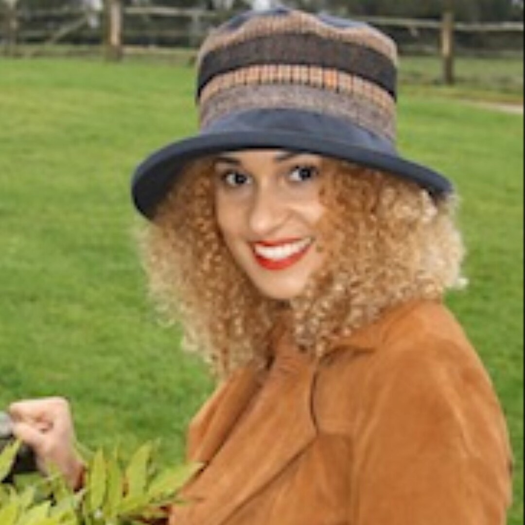 Ladies Quirky Wax Patch Hat in Navy Blue Black Brown or Green, Medium ...