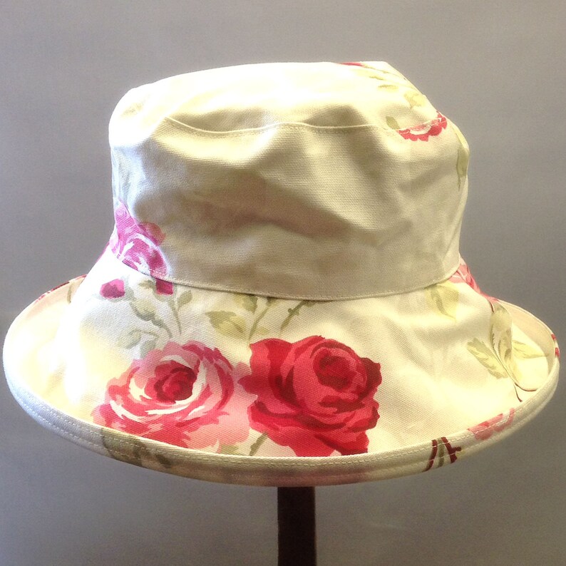 Simple Sassy Cotton Summer Hat for Women Bright Floral Red - Etsy