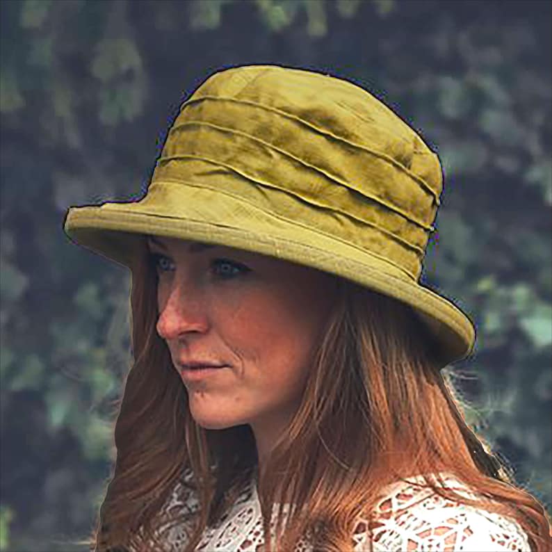 Practical Sun Hat in Cool Olive Green Linen Handmade in - Etsy