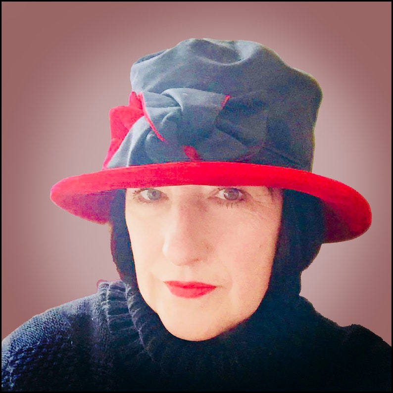 Black Scarlet Red Waxed Rainhat, Glamorous Rainproof All Year Round Hat ...
