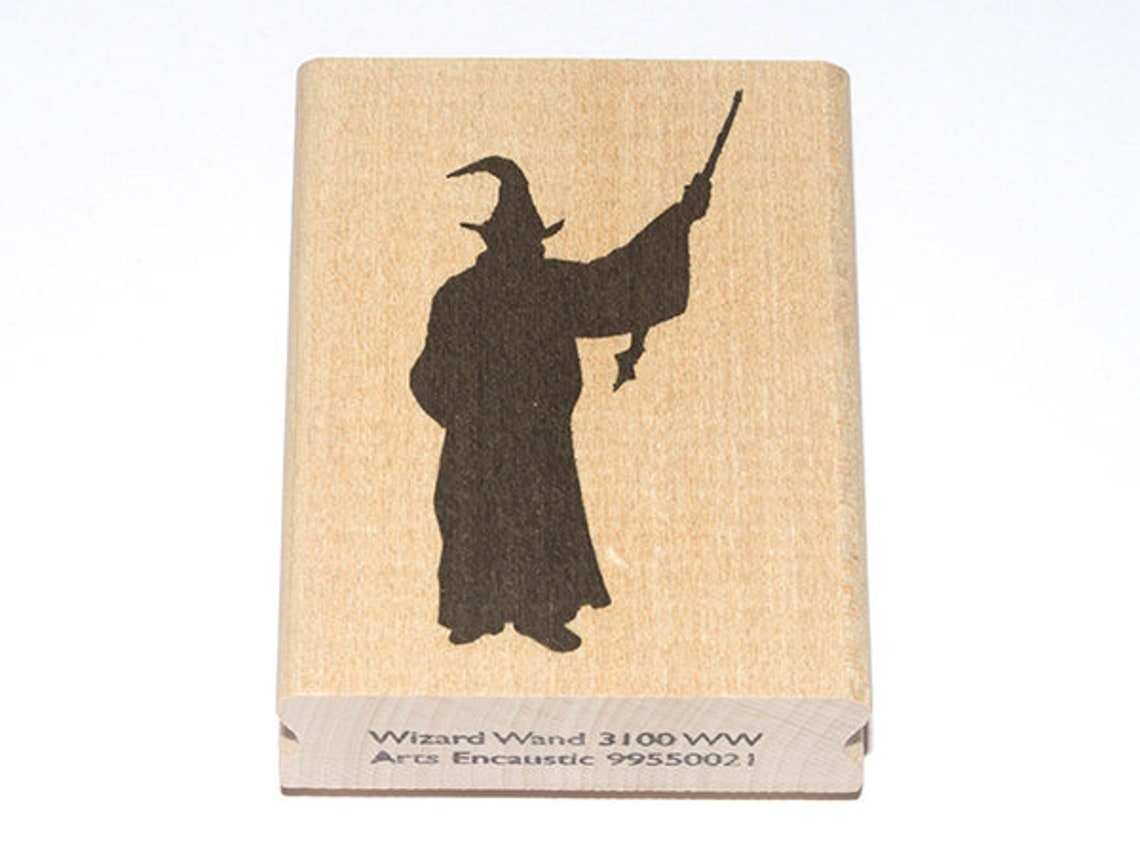 Rubber Stamp Polymer Stamp Wizard Silhouette Fantasy Encasutic Art Plus ...