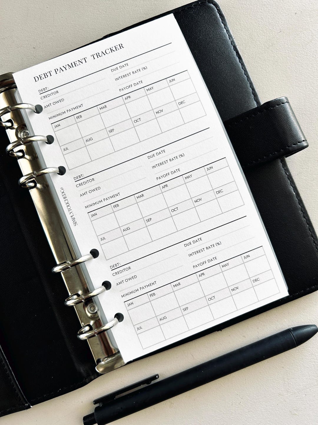 Debt Payment Tracker for A6 Binders, Laminated Tracker for Debt Payoff ...