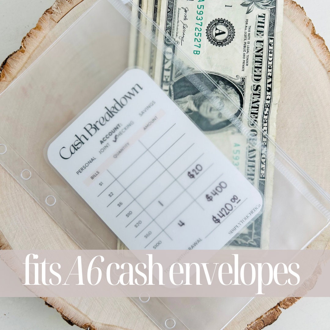 Laminated Cash Breakdown, Bank Teller Reusable Slips - Etsy