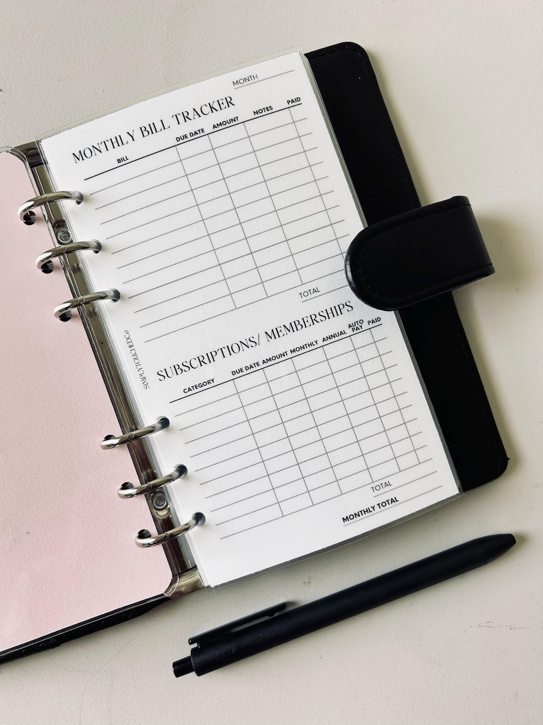 Bill Tracker for A6 Budget Binders, Laminated Monthly Bill Dashboard ...