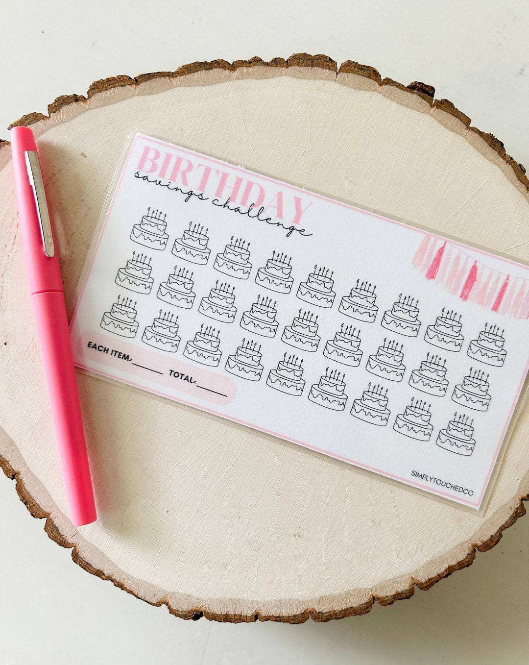 Laminated Birthday Savings Challenge,cash Tracker for Sinking Funds, A6 ...