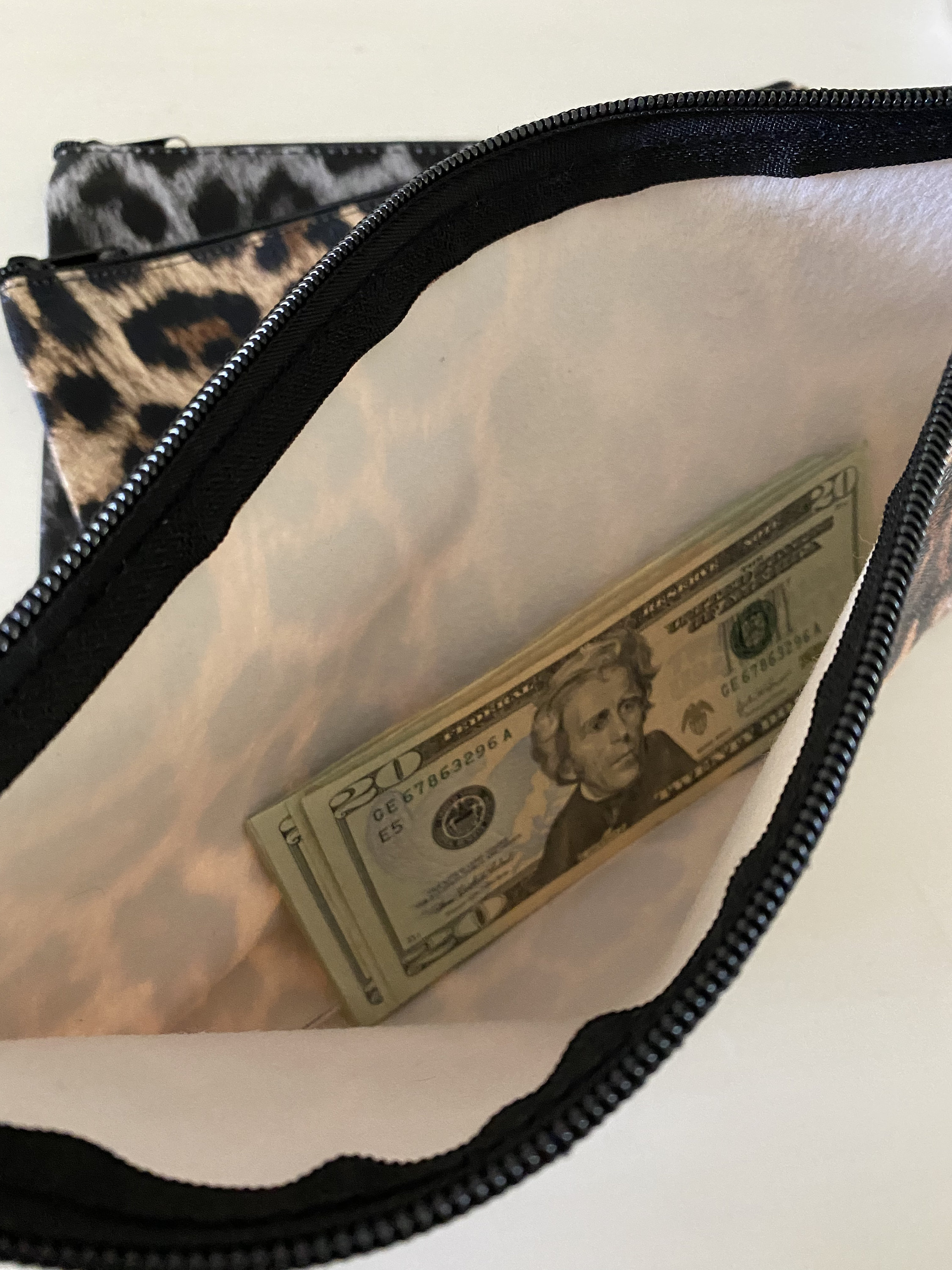 Leopard Bank Bag Cash Money Bag Tassel Charm Zipper Bag - Etsy