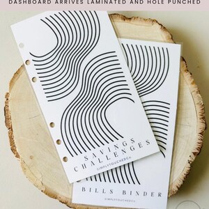 Black and White Laminated Binder Cover, Dashboard for A6 Budget Binder ...