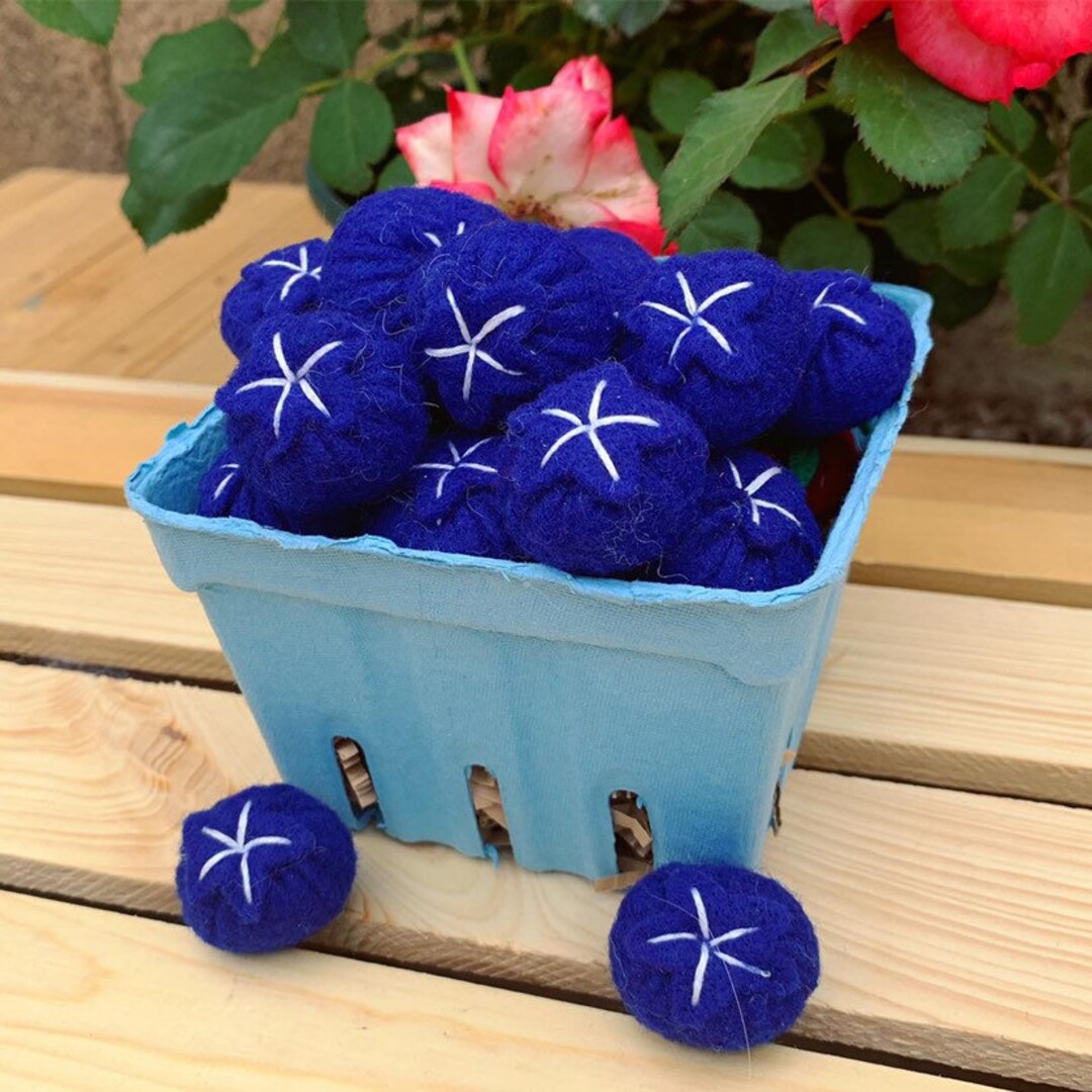 Felt Blueberries, Felt Food, Felt Food Toys, Felt Food for Kids, Felt ...