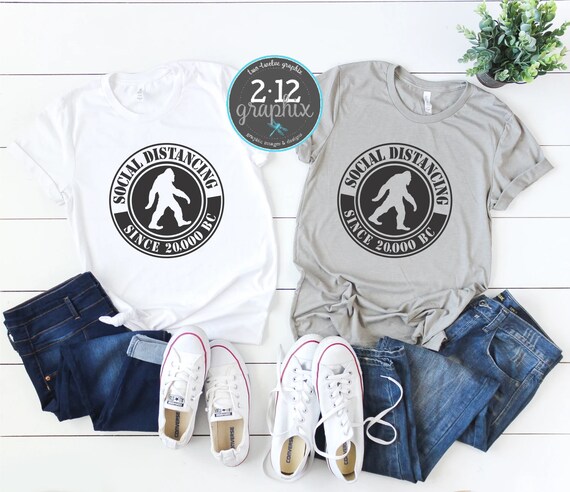 Social Distance Bigfoot Graphic Tee Big Foot Sasquatch - Etsy