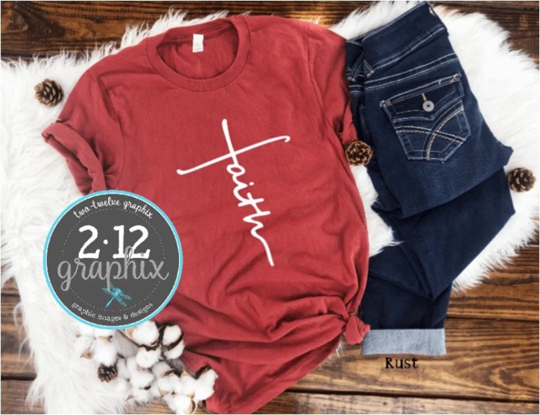 Faith Cross Graphic Tee Religious Love Positive T-shirt - Etsy