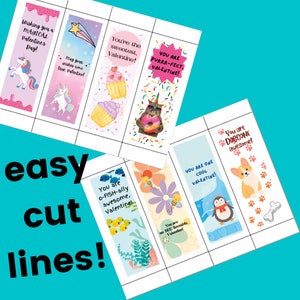 Printable Bookmark Valentines for Kids Instant Download Elementary ...