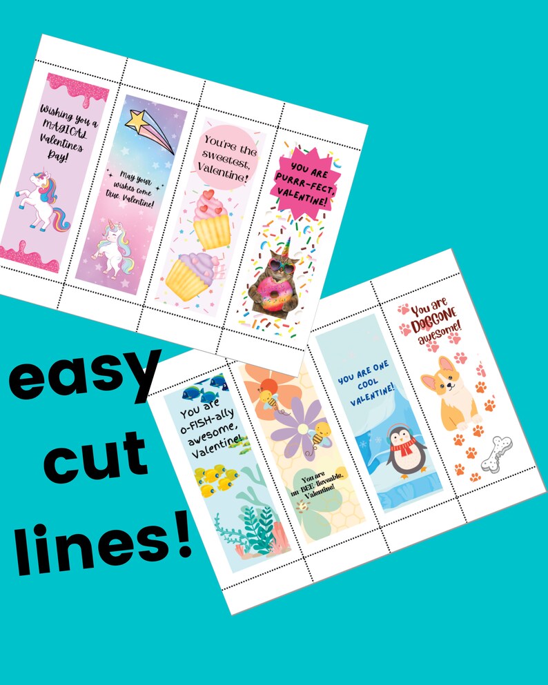 Printable Bookmark Valentines for Kids Instant Download Elementary ...