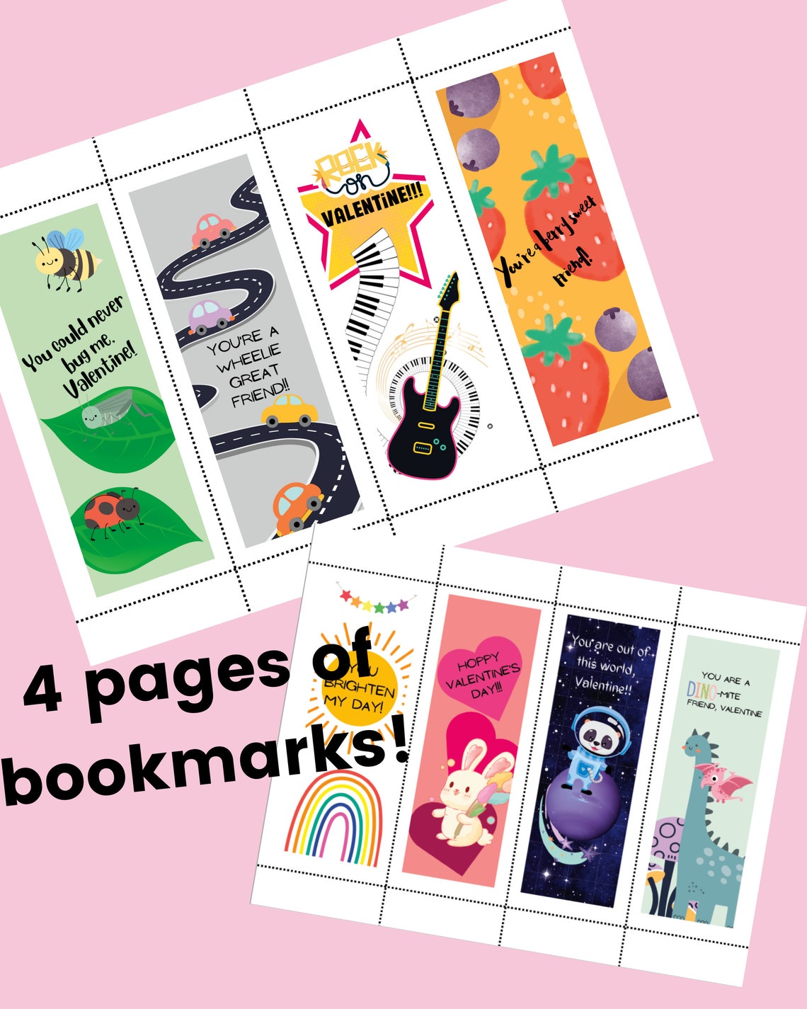 Printable Bookmark Valentines for Kids Instant Download Elementary ...