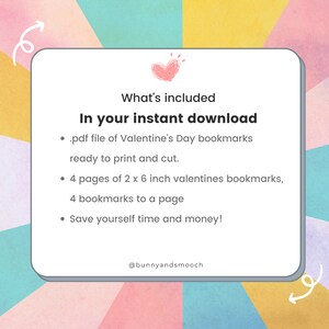 Printable Bookmark Valentines for Kids Instant Download Elementary ...