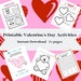 Kids Valentine's Day Activity Printables Instant Download Kids Activity ...