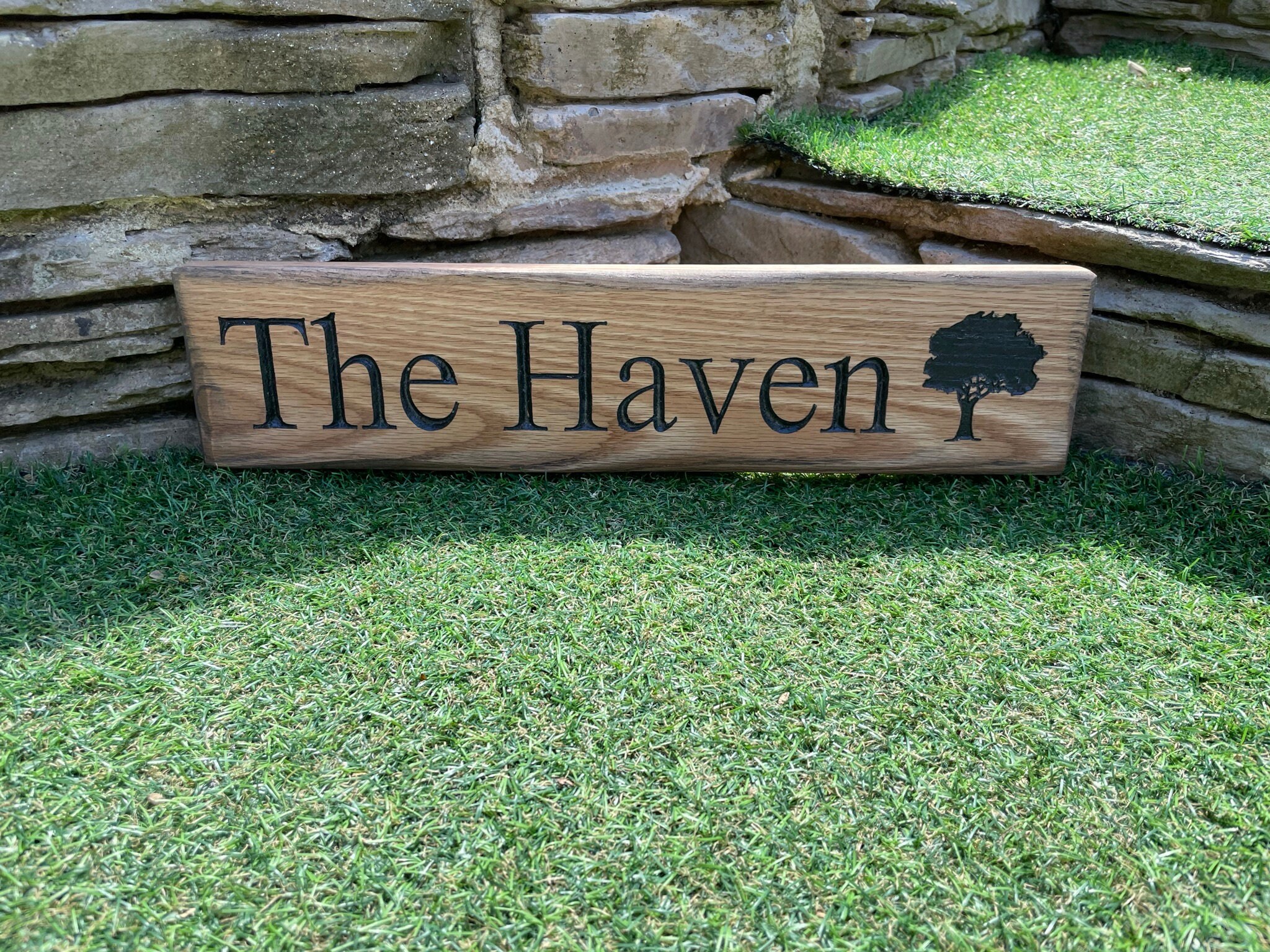 Personalised Wood Sign 30cm X 7cm Oak Plaque House Sign | Etsy