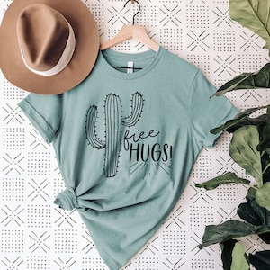 Cactus Lover Shirts Free Hugs Cactus Tee Not A Hugger - Etsy