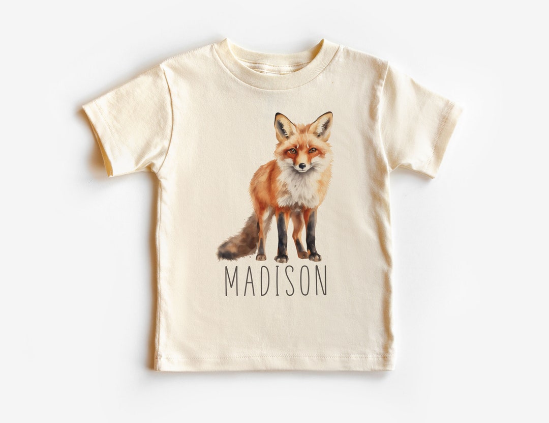 Personalized Red Fox Shirt, Custom Kids Name, Fox Lovers Tee, Boy Girl ...