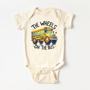 The Wheels on the Bus Toddler Shirt - Yellow School Bus Kids Tee - Fun ...