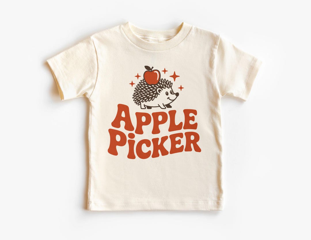 Apple Picker Hedgehog Kids Shirt - Fall Harvest Tee - Cute Autumn ...
