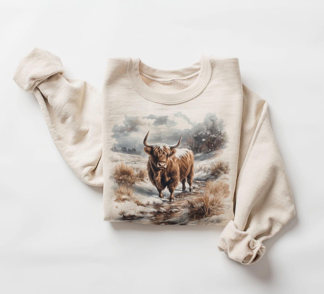 Retro Highland Cow Sweatshirt - Nineties 90s Vintage Scottish Cows in ...
