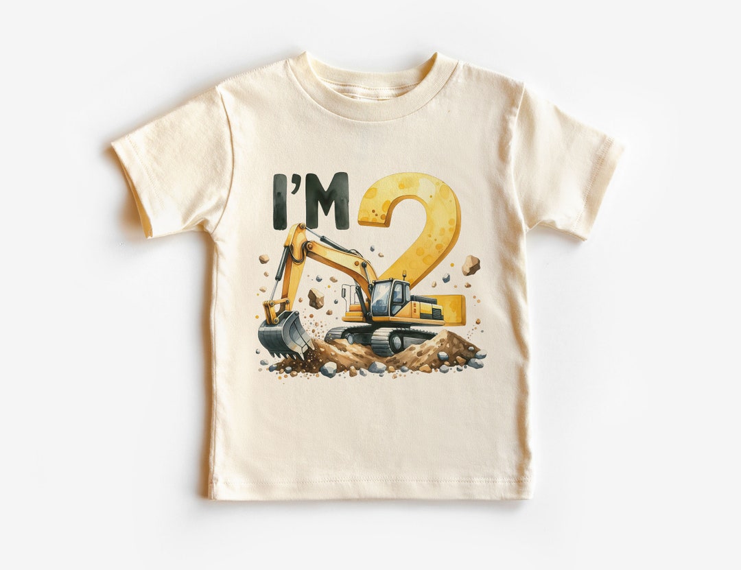 Birthday Excavator Toddler Shirt - Boys 2nd Birthday Construction Kid's ...
