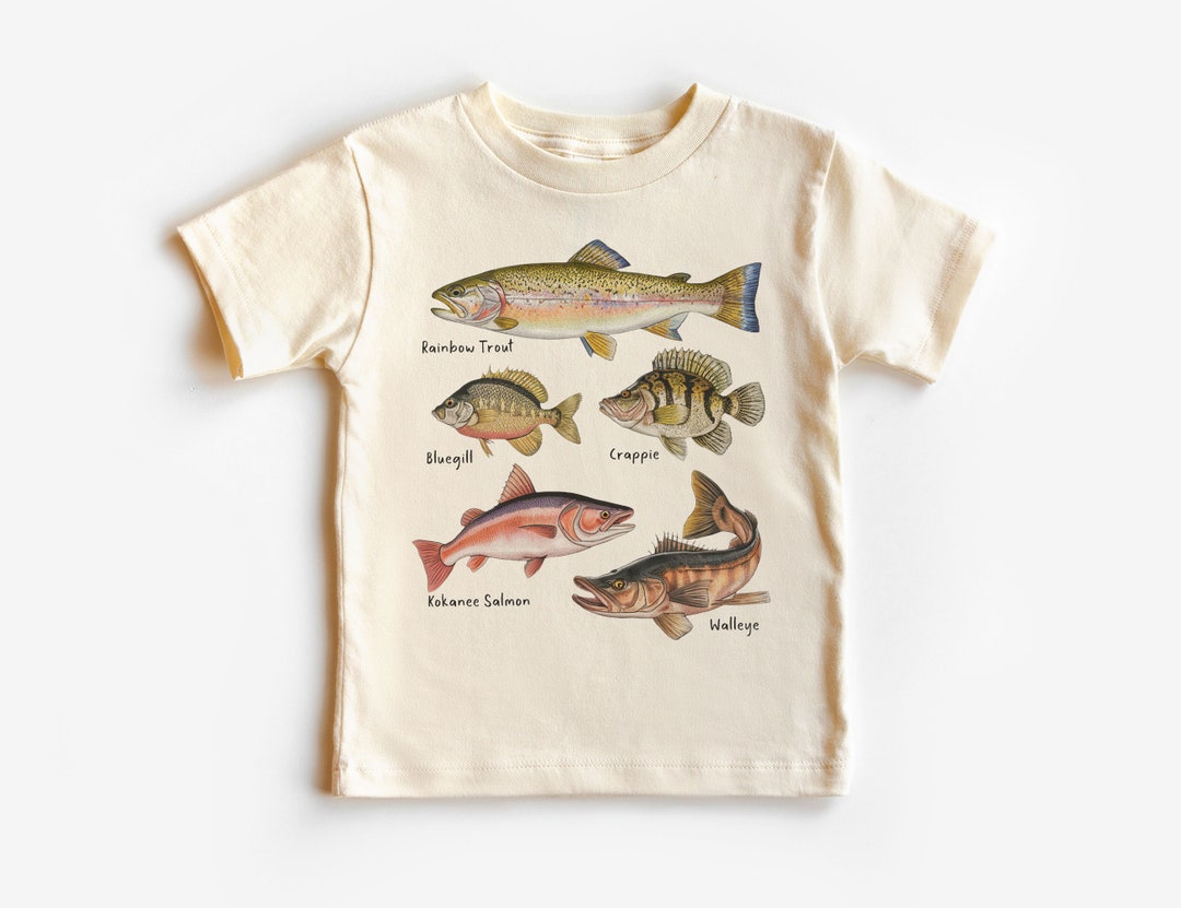 Lake Fish Field Guide Toddler Shirt - Cute Fish Biologist Children's ...