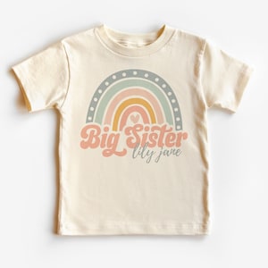 Personalized Big Sister Toddler Shirt - Cute New Big Sis Rainbow Gift - Matching Sibling Outfits ...