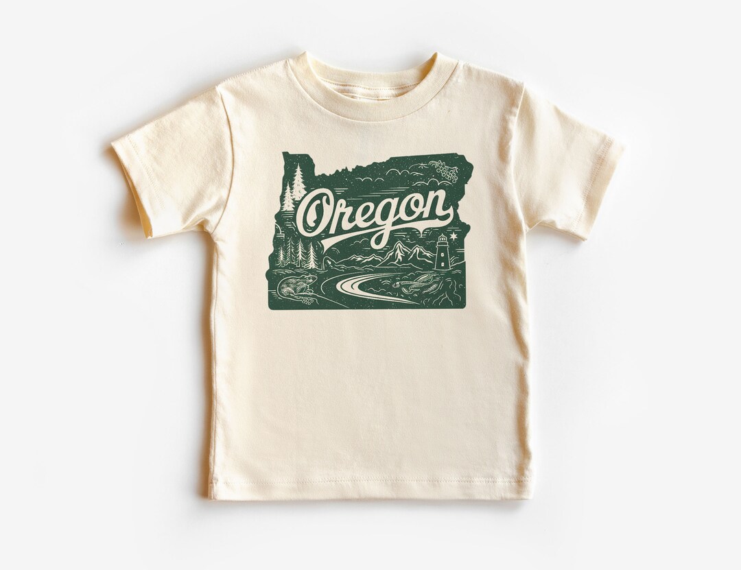 Retro Oregon Toddler Shirt - Cute Pacific Northwest Shirt for Kids ...