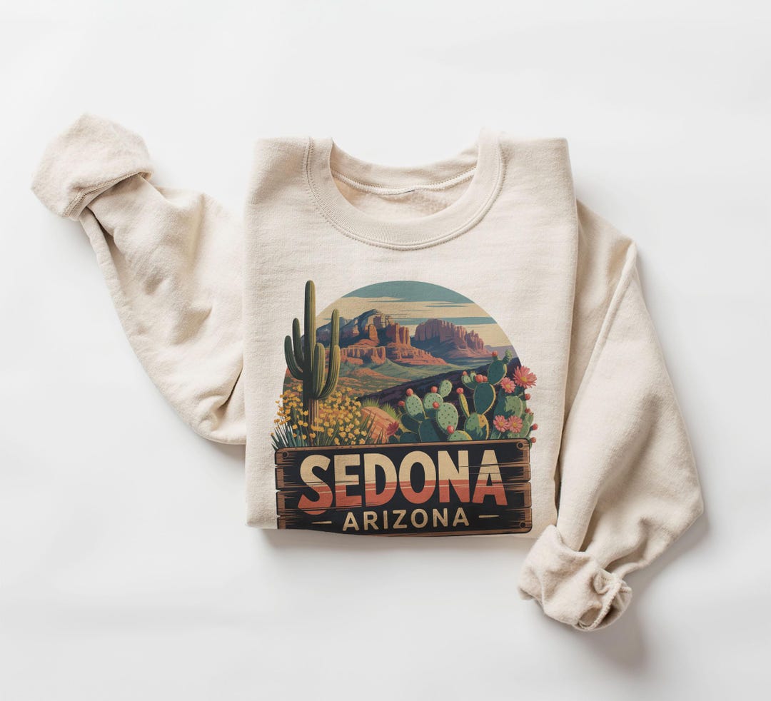 Retro Sedona Arizona Southwest Desert Sweatshirt - 90s Vintage Red Rock ...