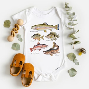 Lake Fish Field Guide Toddler Shirt - Cute Fish Biologist Children's ...