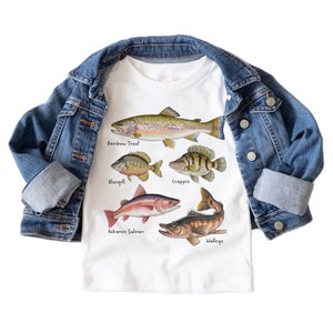 Lake Fish Field Guide Toddler Shirt - Cute Fish Biologist Children's ...