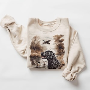 Retro Black Labrador Duck Sweatshirt - Etsy