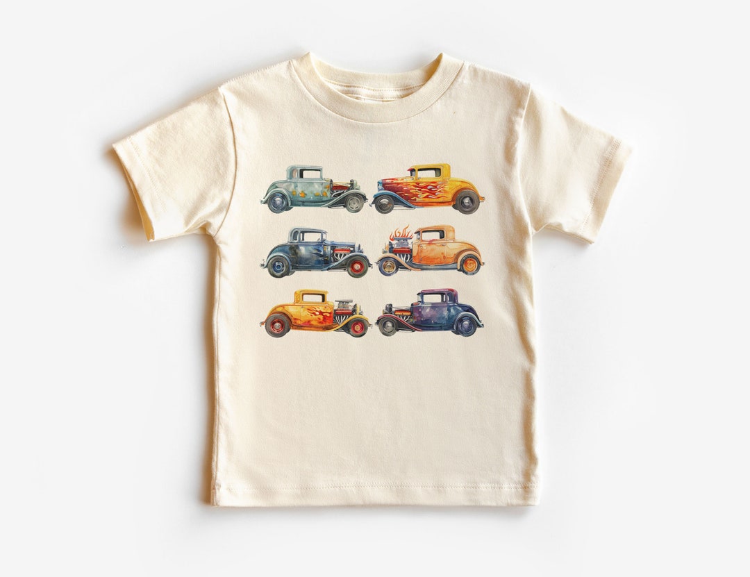Retro Hot Rods in A Row Toddler Shirt - Cool Classic Cars Racing T ...