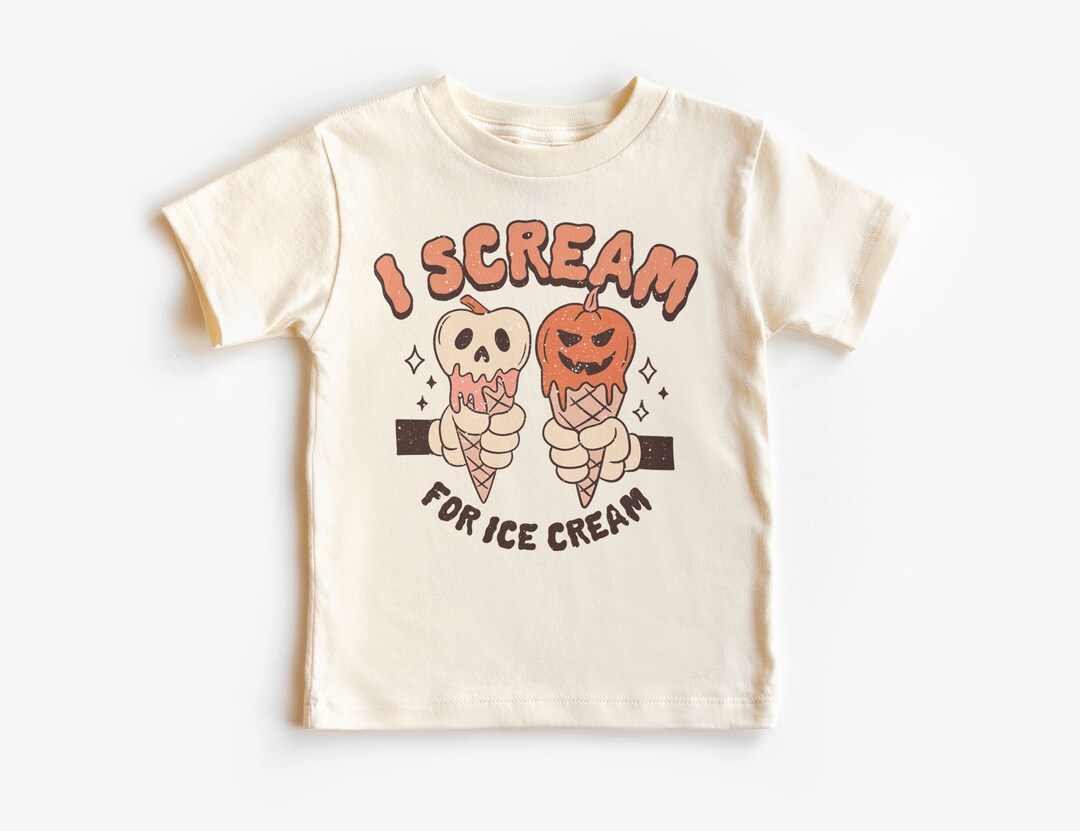 I Scream for Ice Cream Shirt - Retro Funny Scary Halloween Treats Tee ...