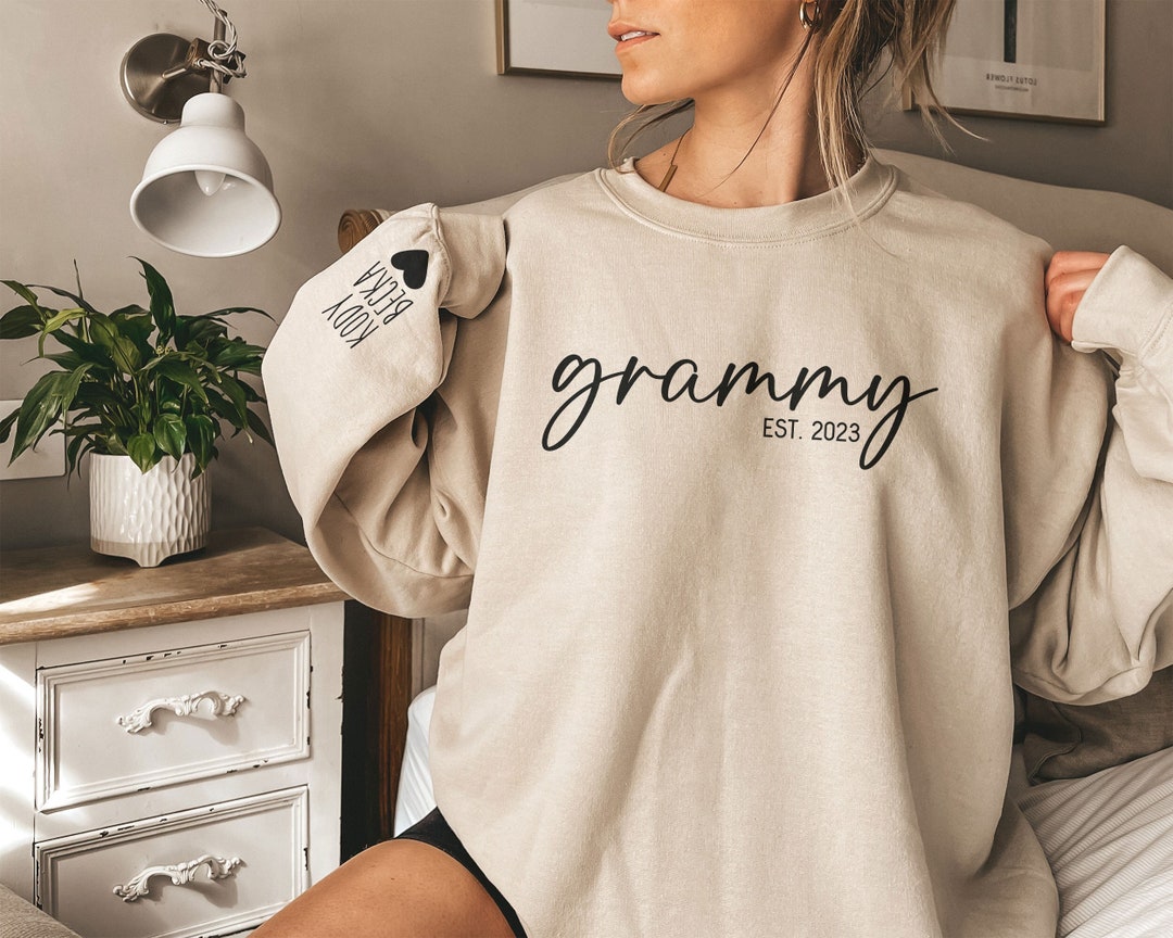 Personalized Grandma Sweatshirt Custom Grammy EST Script Grandkids ...