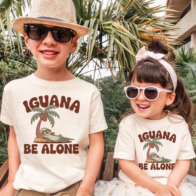 Iguana Be Alone Kids Shirt – Funny Iguana Lizard T-shirt – Reptile ...