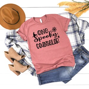 Halloween School Counselor Shirt One Spooky Counselor Spider Webs Tee ...